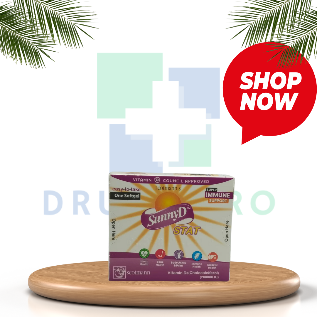 Sunny D Stat Capsule – High-Dose Vitamin D3 (200,000 IU) | Uses in Urdu